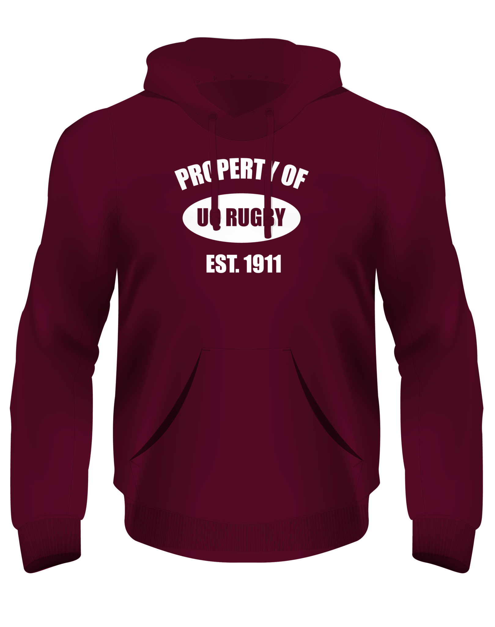 UQ Rugby Classic Hoodie Maroon (Small) - UQ Rugby Club Brisbane