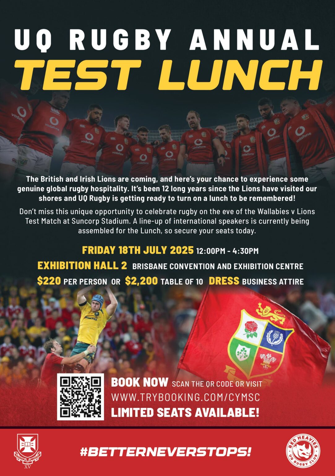 UQ RUGBY ANNUAL TEST MATCH LUNCH - UQ Rugby Club Brisbane